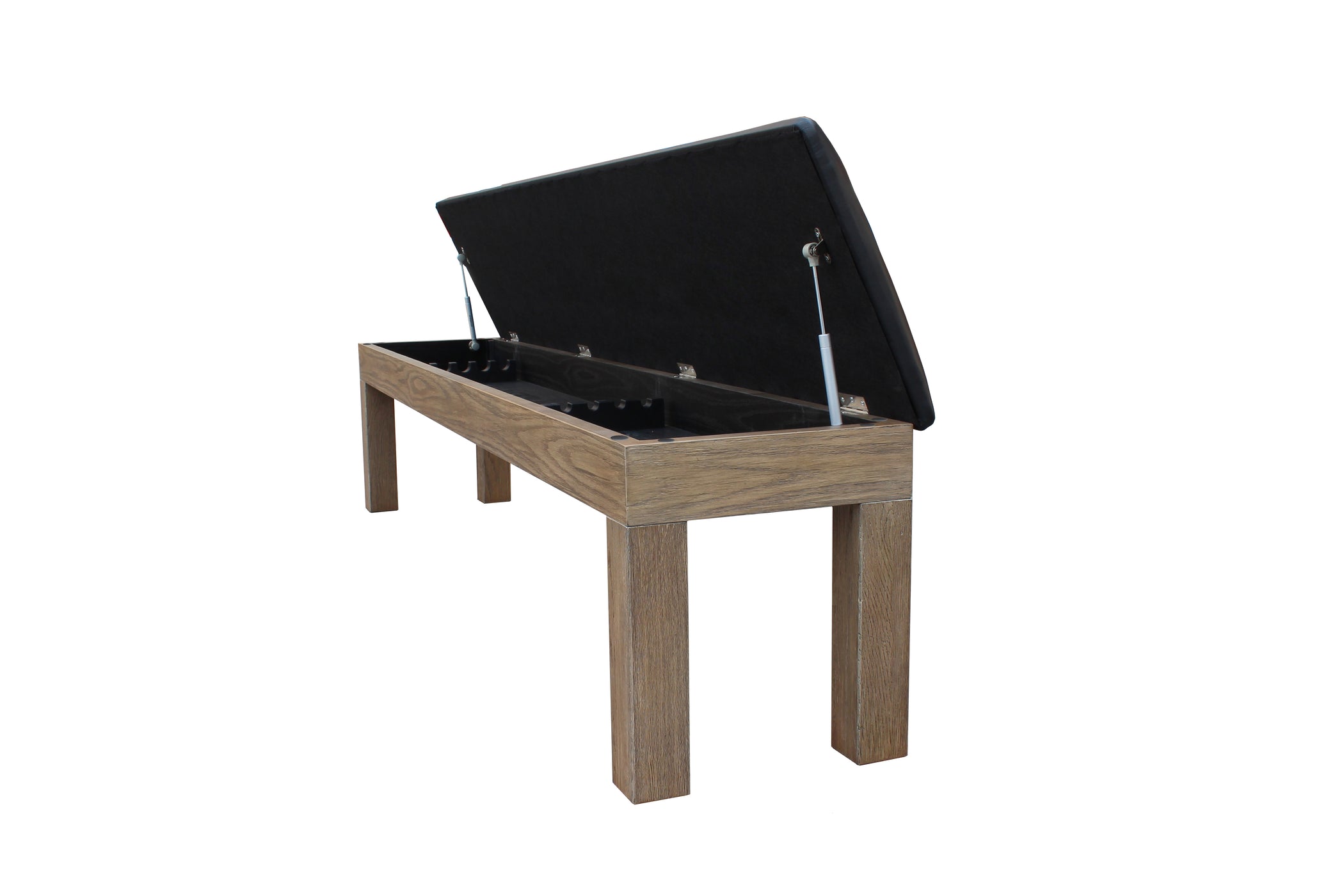 Silvered Ash Storage Bench — Pooltables.com