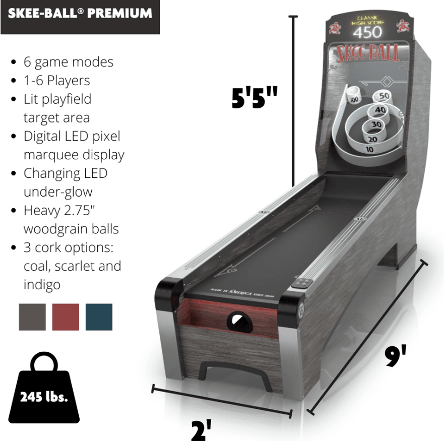 Skee-Ball Premium Home Arcade — Pooltables.com