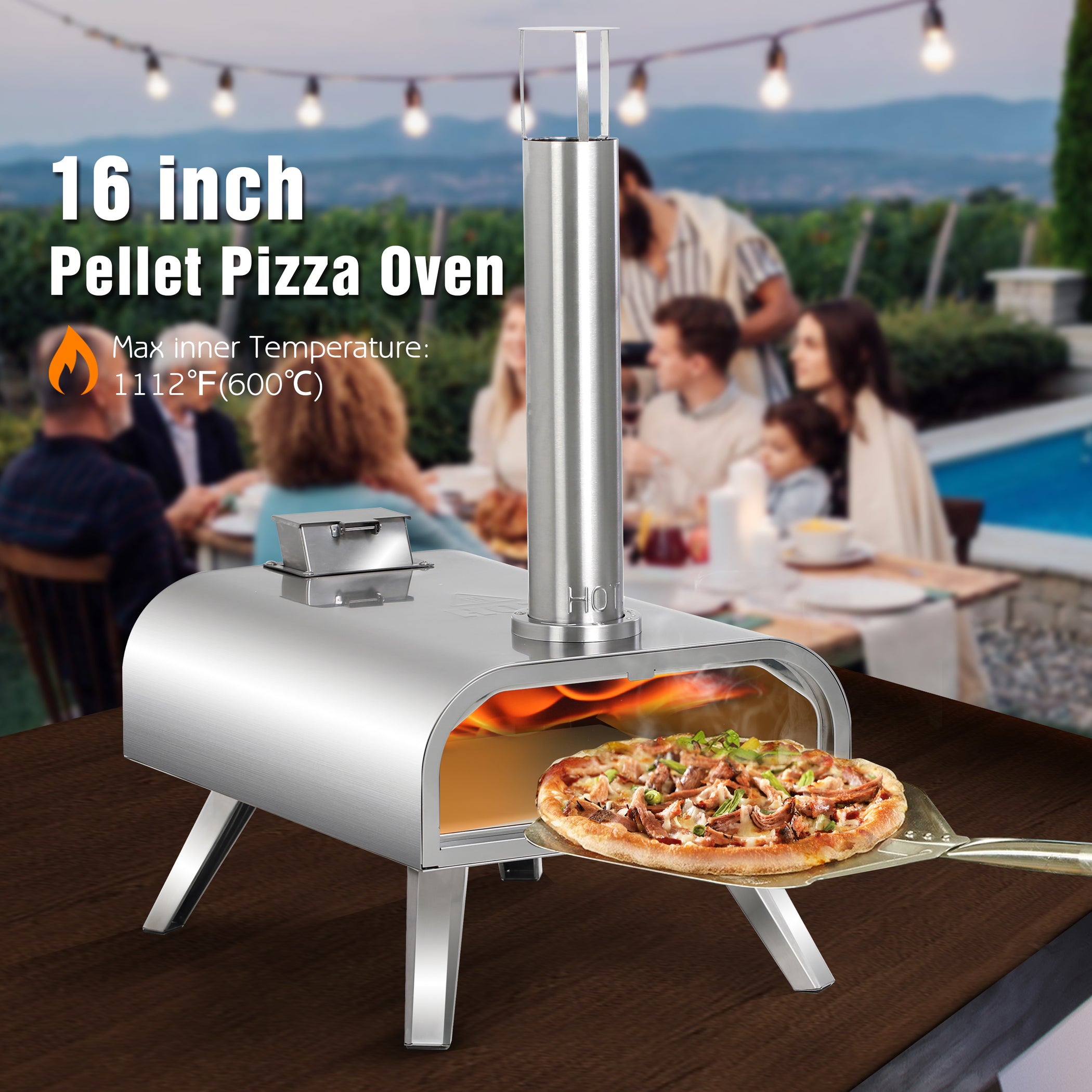 Mastercook 16'' Outdoor Pellet Pizza Oven — Pooltables.com