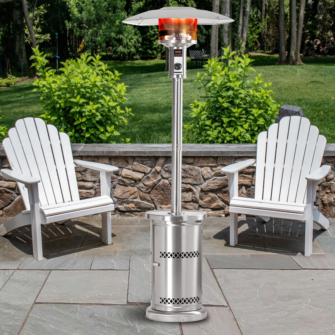 HEATMAXX Stainless Outdoor Gas Patio Heater — Pooltables.com